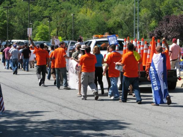 Dozens Protest Immigration Policies Outside Arlington DMV | ARLnow.com