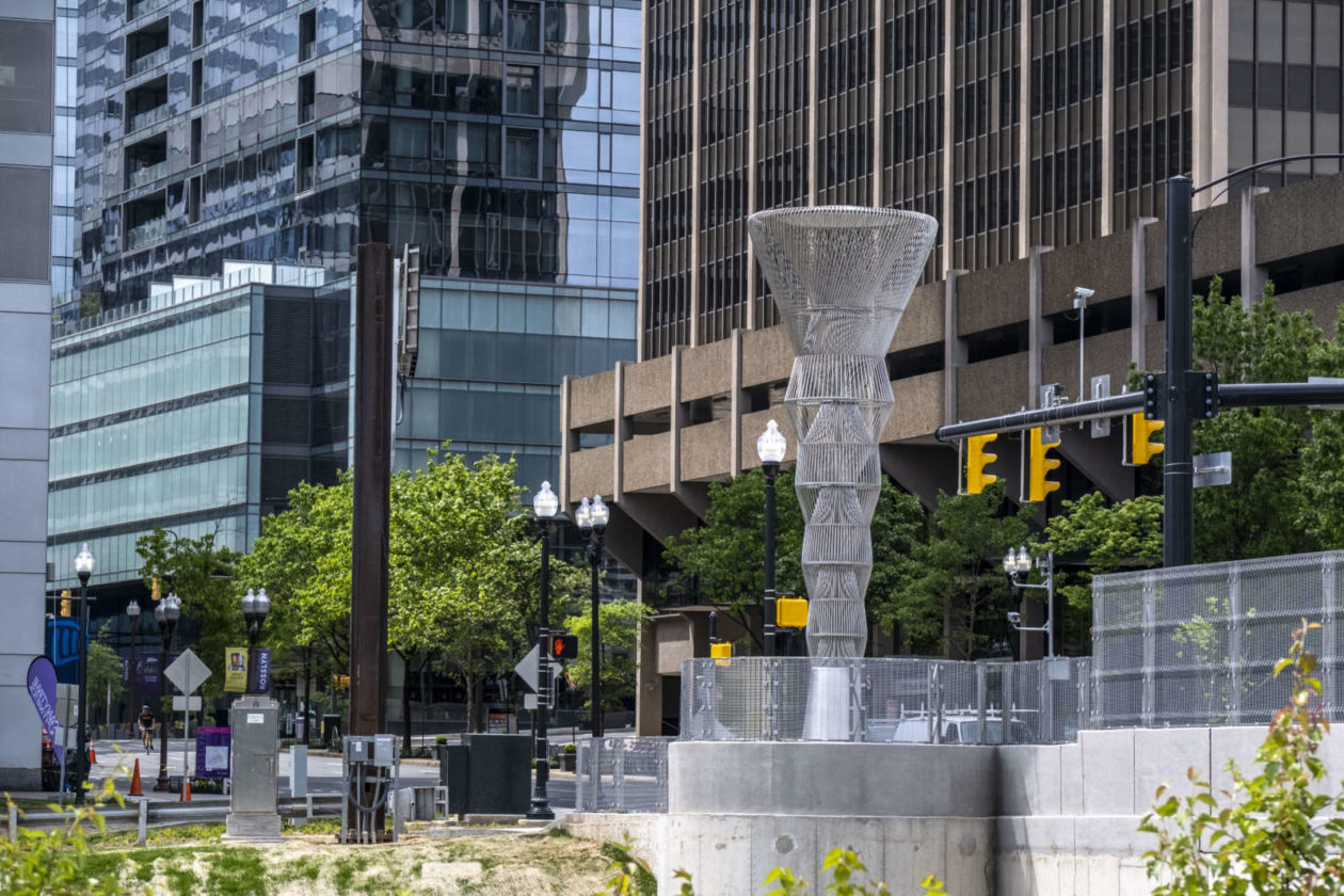 Rosslyn ‘Corridor of Light’ Pylons Are Being Installed | ARLnow.com