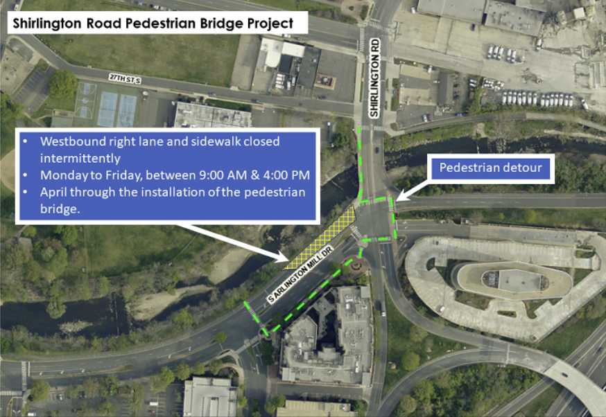 Construction on new $1.6 million pedestrian bridge in Shirlington area ...