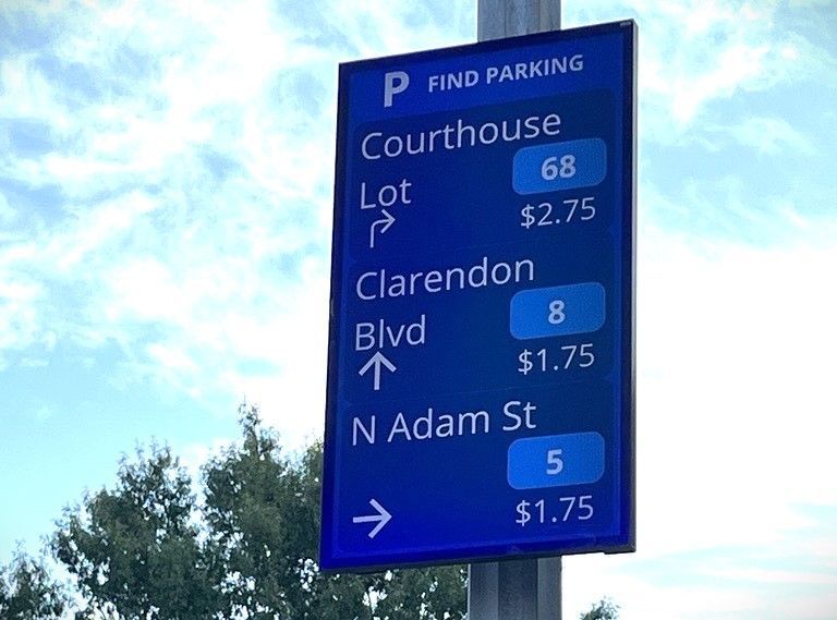 New real-time parking pricing signs appear in Courthouse | ARLnow.com