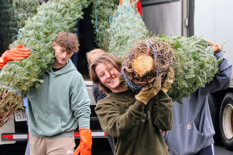 Arlington athletes team up to unload 2,000 Christmas trees for Optimist ...