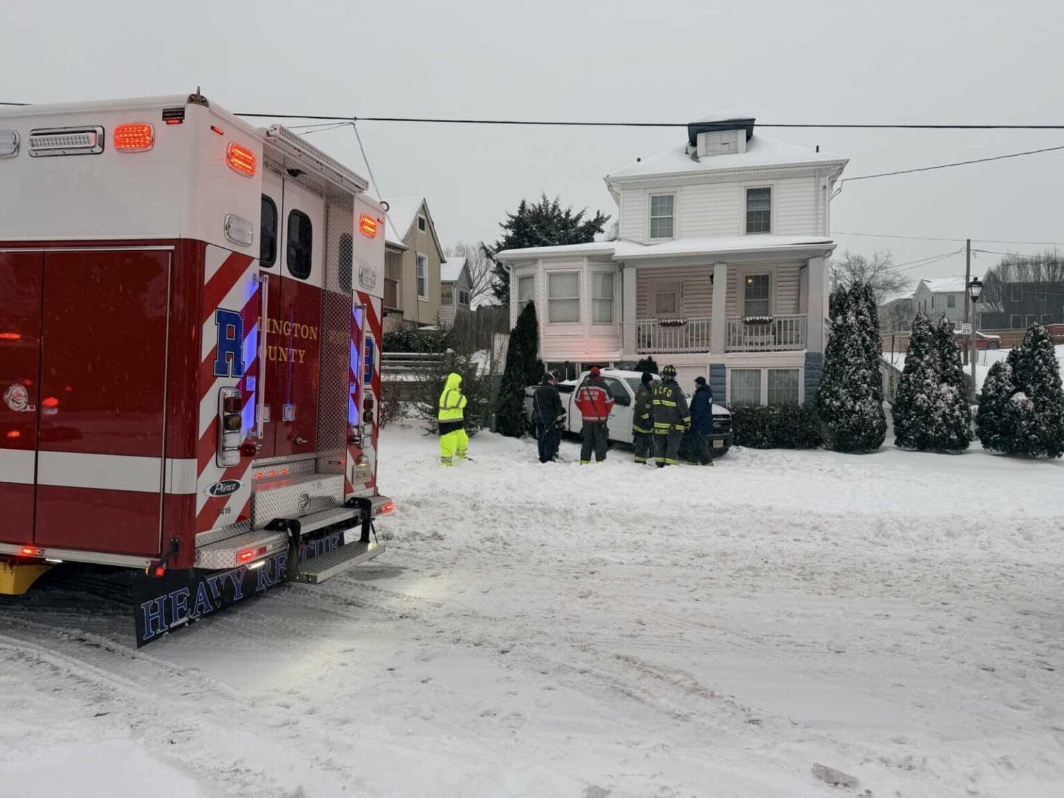 DEVELOPING: Snowy roads lead to county vehicle crashing into house as ...