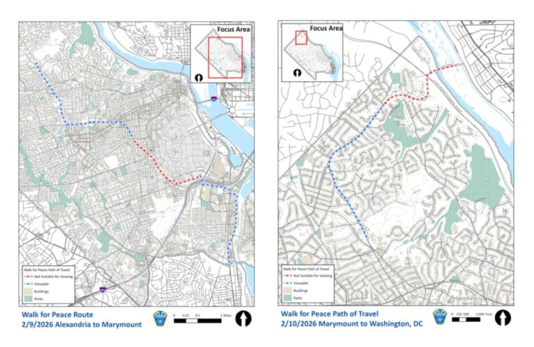 Walk for Peace brings rolling road closures to Arlington on Monday and ...