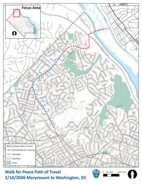 Walk for Peace brings rolling road closures to Arlington on Monday and ...