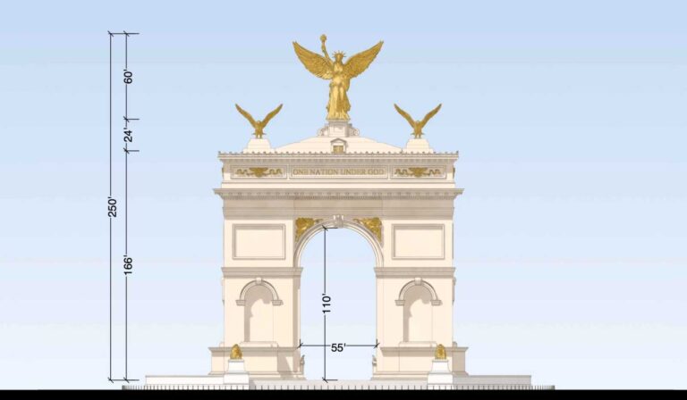 JUST IN: New renderings show 250-foot ‘triumphal arch’ proposed for ...