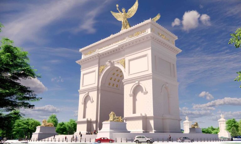 JUST IN: New renderings show 250-foot ‘triumphal arch’ proposed for ...