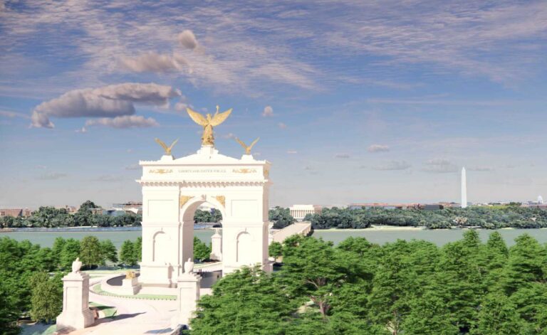 JUST IN: New renderings show 250-foot ‘triumphal arch’ proposed for ...