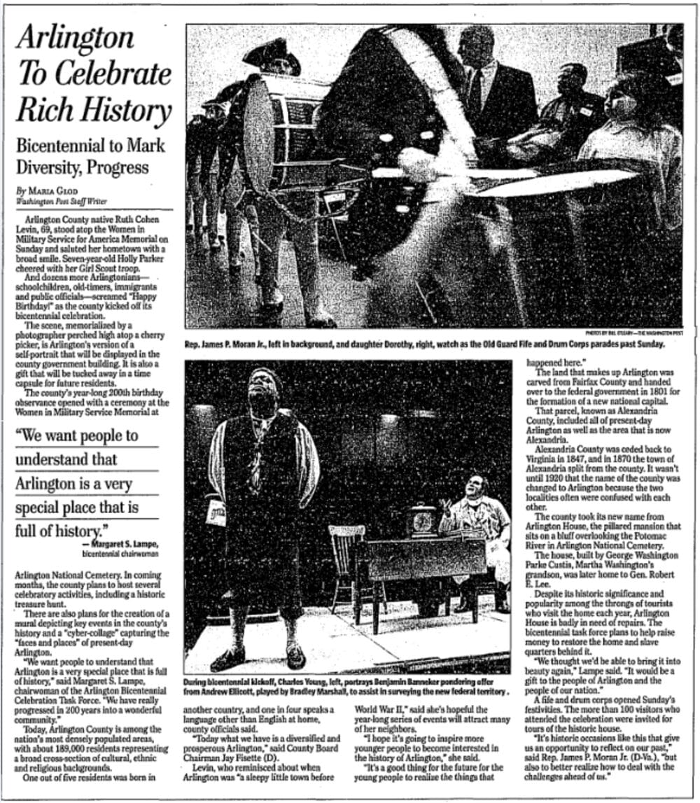 Arlington’s 2001 bicentennial offered a chance to review the past, look ...